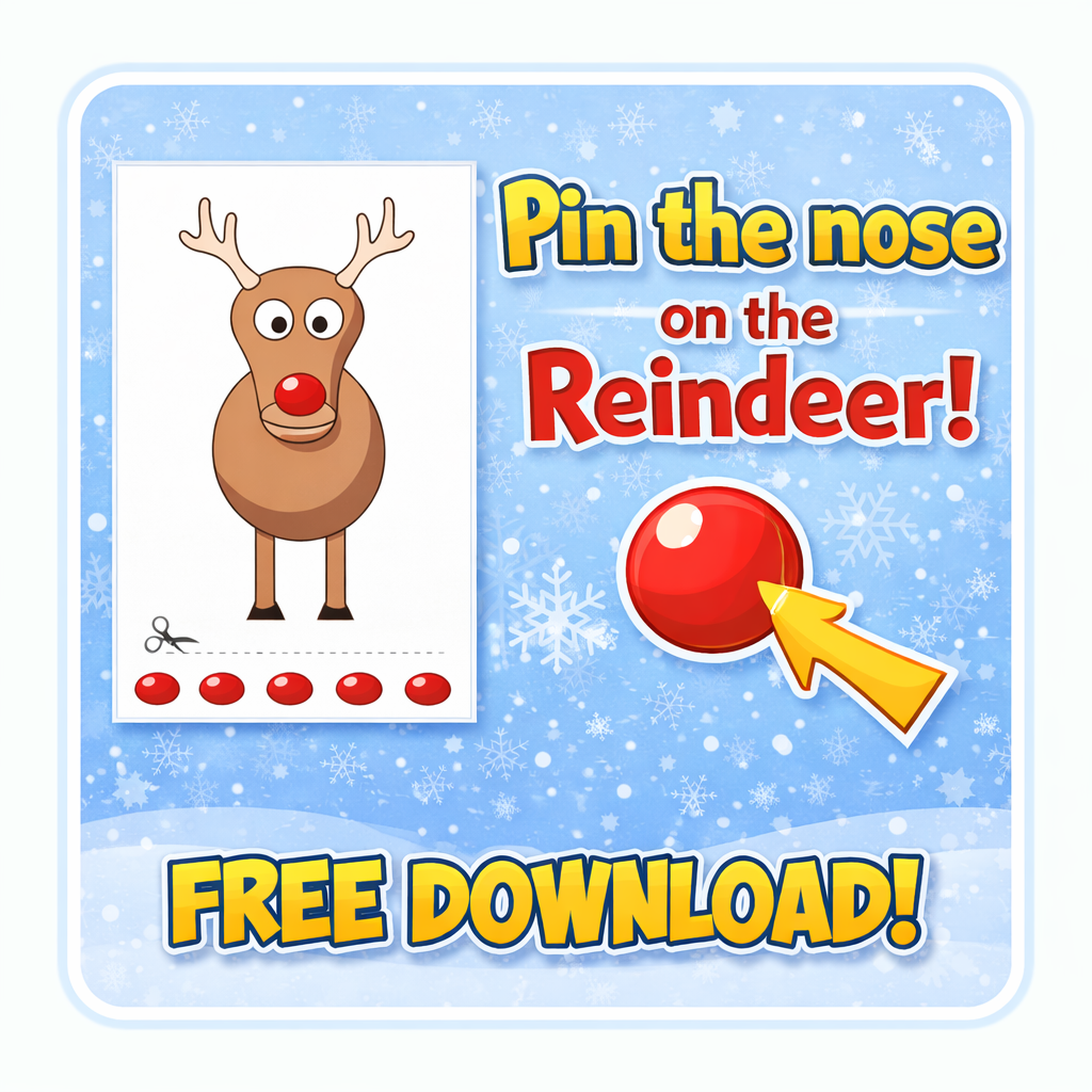 Pin The Nose On The Reindeer Printable – Decal District